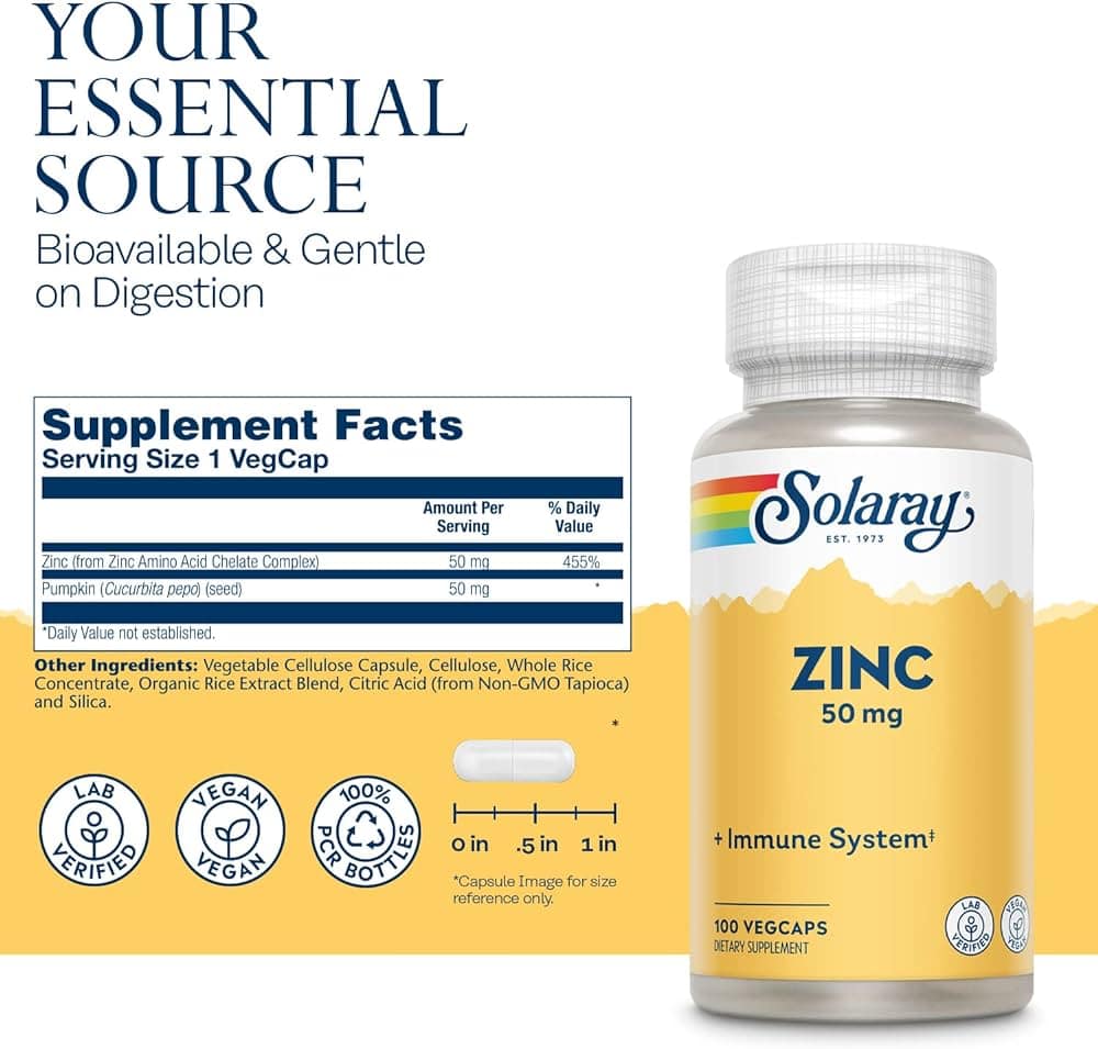 Buy Solaray Zinc 50mg x 100 Capsules online in Nigeria